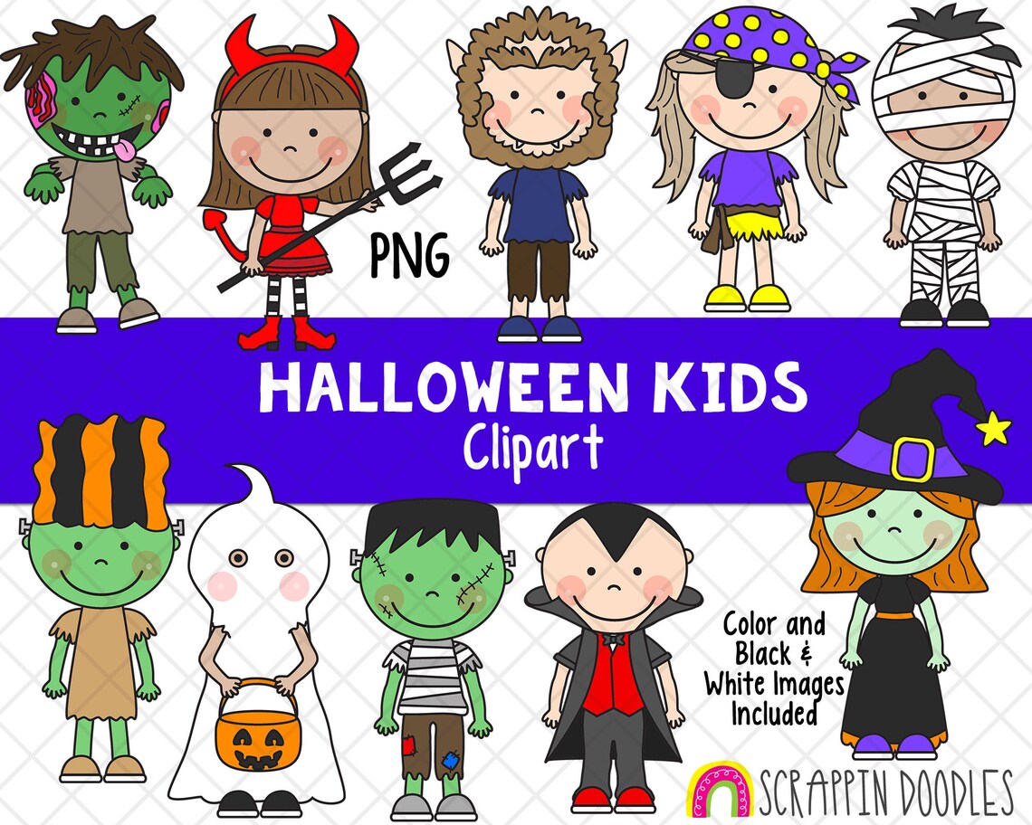 Halloween Kids Clipart - Halloween Graphics - Halloween Costume Kids ...