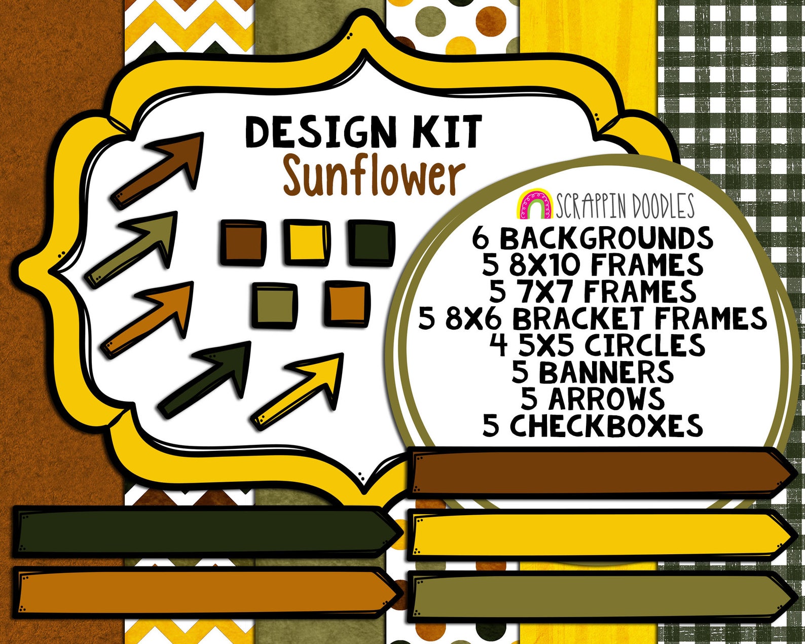 Sunflower Design Kit - Cover Page Templates - Digital Planner ...
