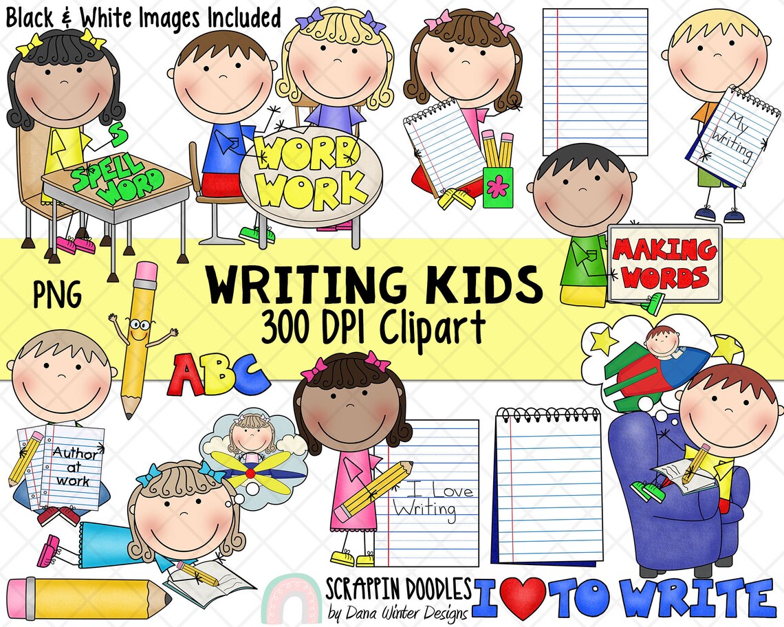 Writing Clipart Writing Kids Clipart School Clipart Word Work Clipart ...