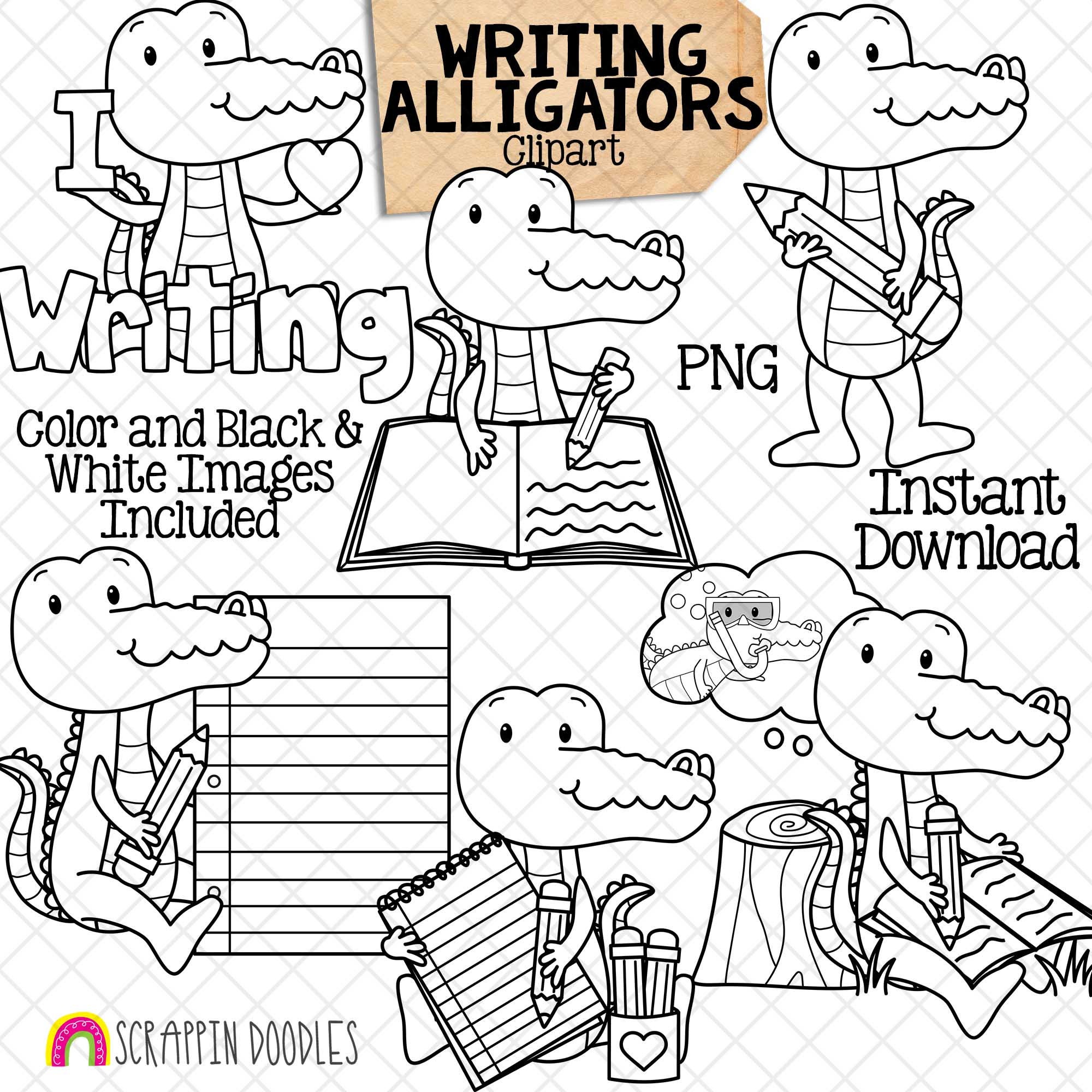 Alligator Clipart Alligators Writing Spelling Graphics School Author ...