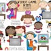 Gaming Clipart Kids Playing Video Games Virtual Reality Game Gamers ...
