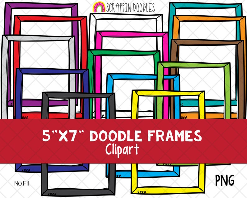 Doodle Borders Frames Clipart - Hand Drawn 5x7 Frames - Task Card ...