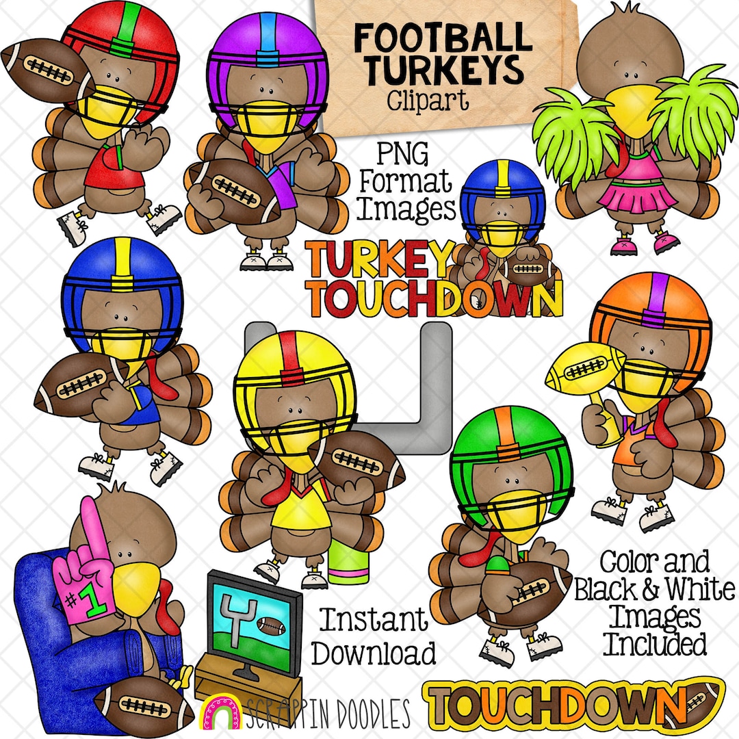Football Turkey Clipart - Turkeys Playing and Watching Football ...