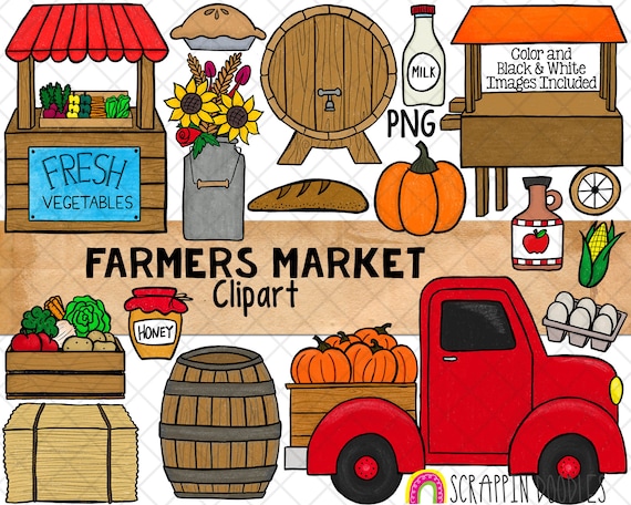 Farmers Market Clip Art Fall Farm Truck Autumn Harvest - Etsy