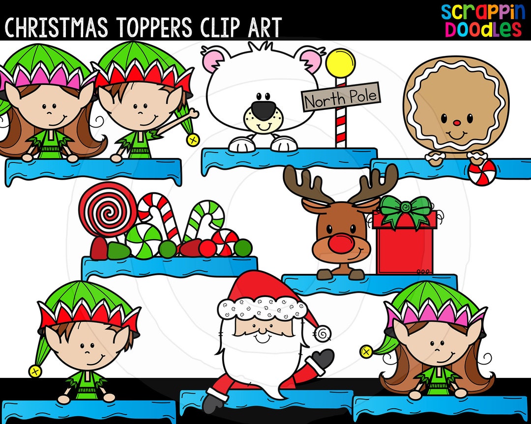 Christmas Toppers Clip Art - Cute Commercial Use Christmas Clipart ...