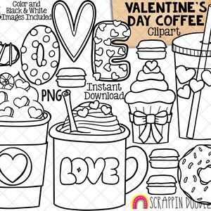 Valentines Day Coffee Clipart - Valentine LOVE Cookie Graphics ...