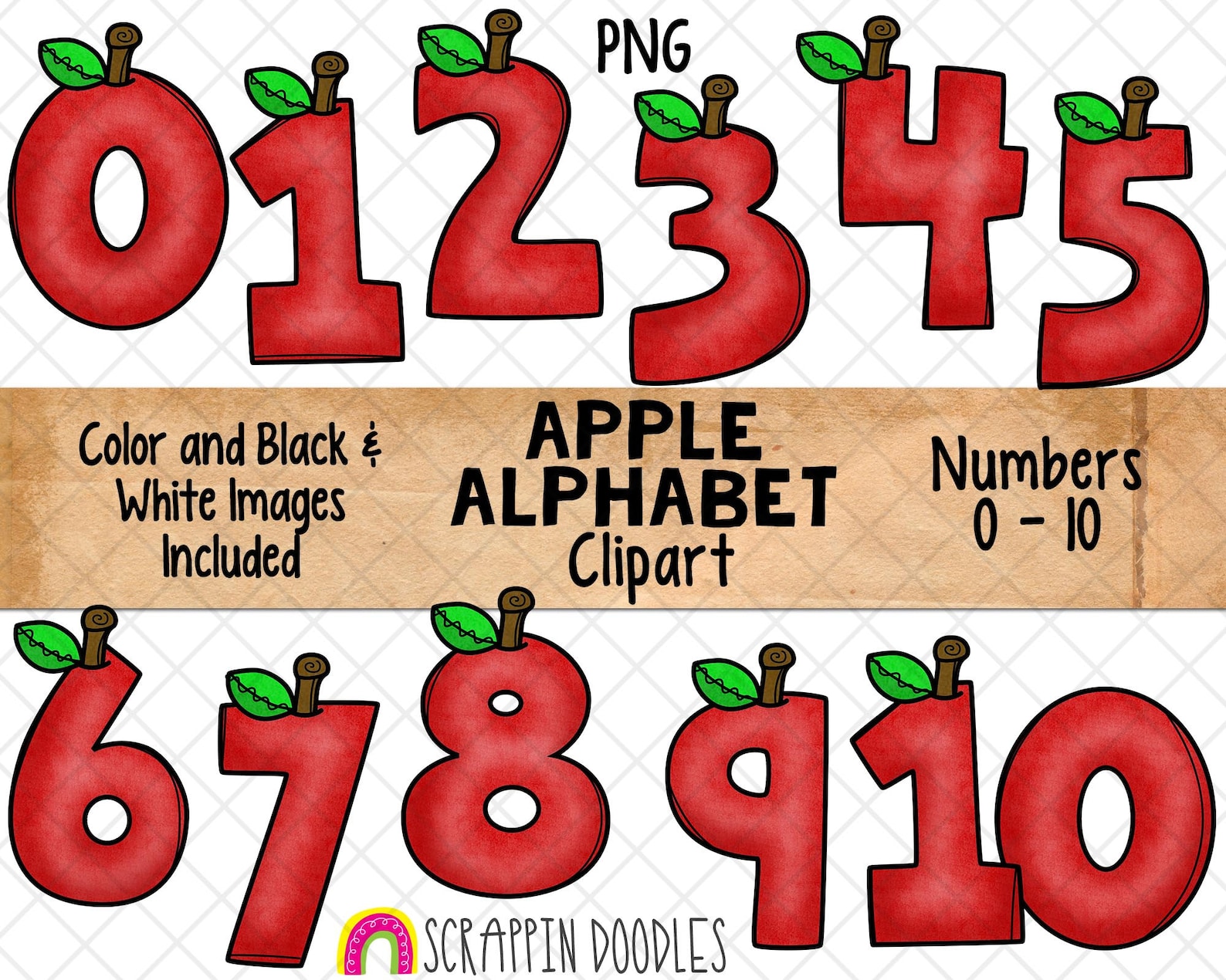 Apple Alphabet Clipart Apple Letters Clip Art Numbers PNG Graphics Math ...