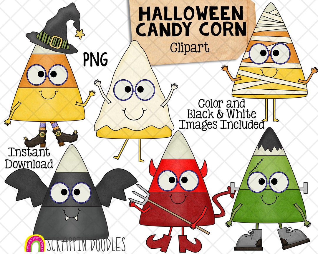 Candy Corn Clipart - Halloween Candycorn Graphics - Commercial Use PNG ...