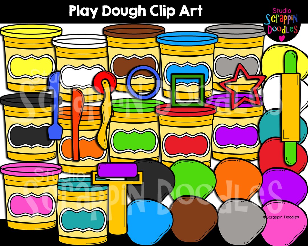 Play Dough Clip Art - Cute and Colorful Play Dough Clay Graphics - Etsy
