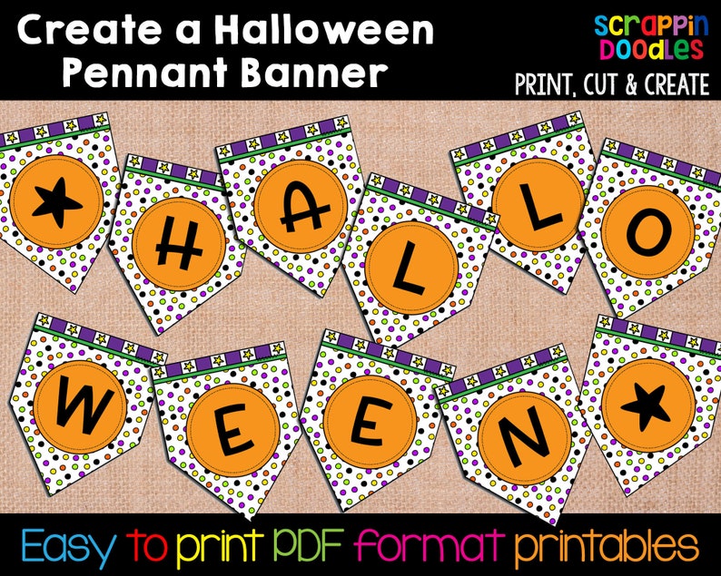 Create a Halloween Pennant Banner - Cute and Easy to Make. Printable ...