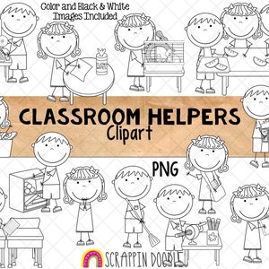 Classroom Helpers Clipart - Kids Doing Classroom Chores Clipart ...