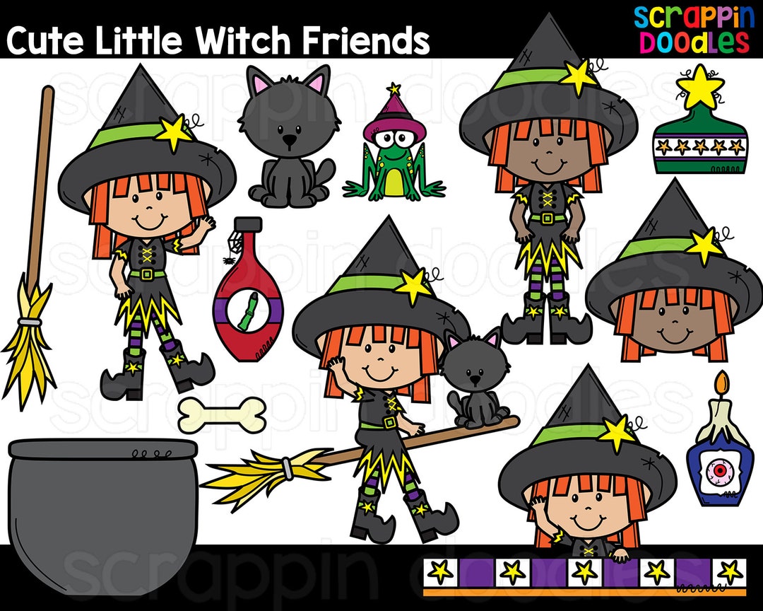 Cute Little Witch Clip Art - Cute Commercial Use Witch Clipart ...