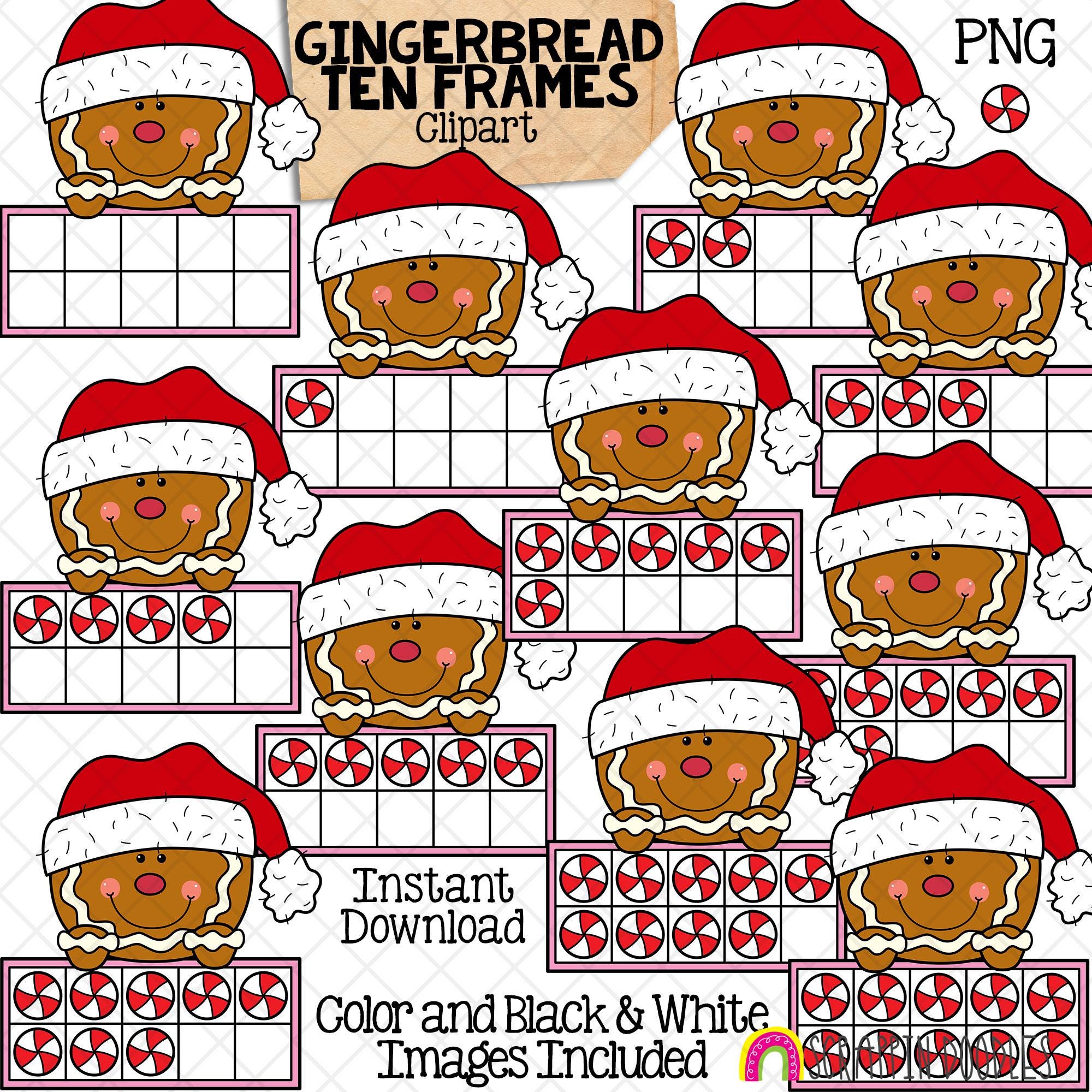 Christmas Ten Frames Clipart Bundle - Santa - Gingerbread - Elf ...