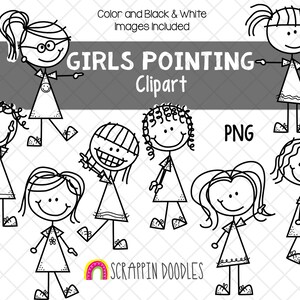 Pointing Clipart Doodle Girls Pointing Pointing Stick Figure Clip Art ...