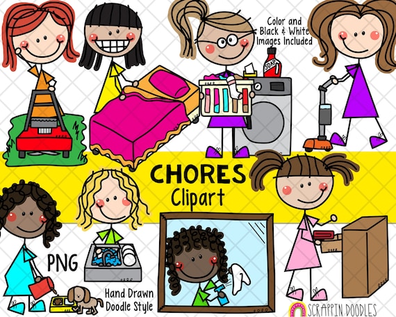 Doing Household Chores Clipart Etsy