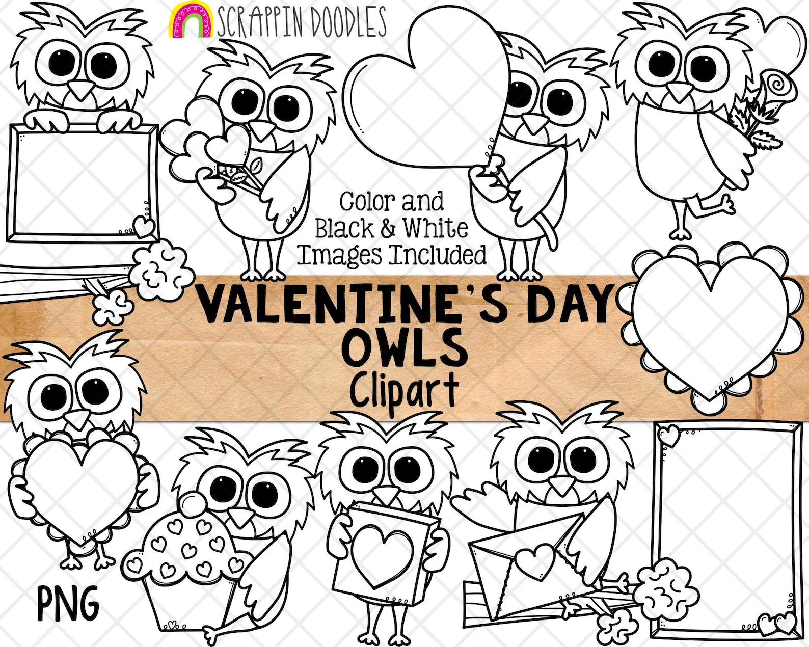 Valentine's Day Clipart - Valentine Owls - Owl Clipart - Valentines Day ...