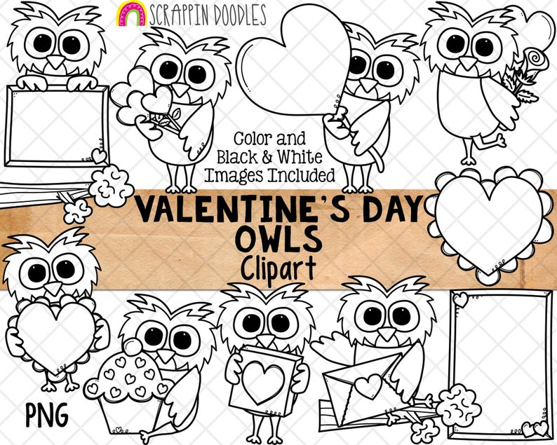 Valentine's Day Clipart Valentine Owls Owl Clipart Valentines Day PNG ...