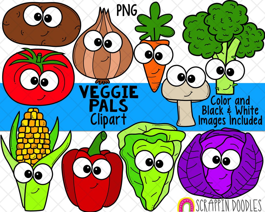 Vegetable Clipart - Garden Vegetables - Mushroom Clipart - Lettuce ...