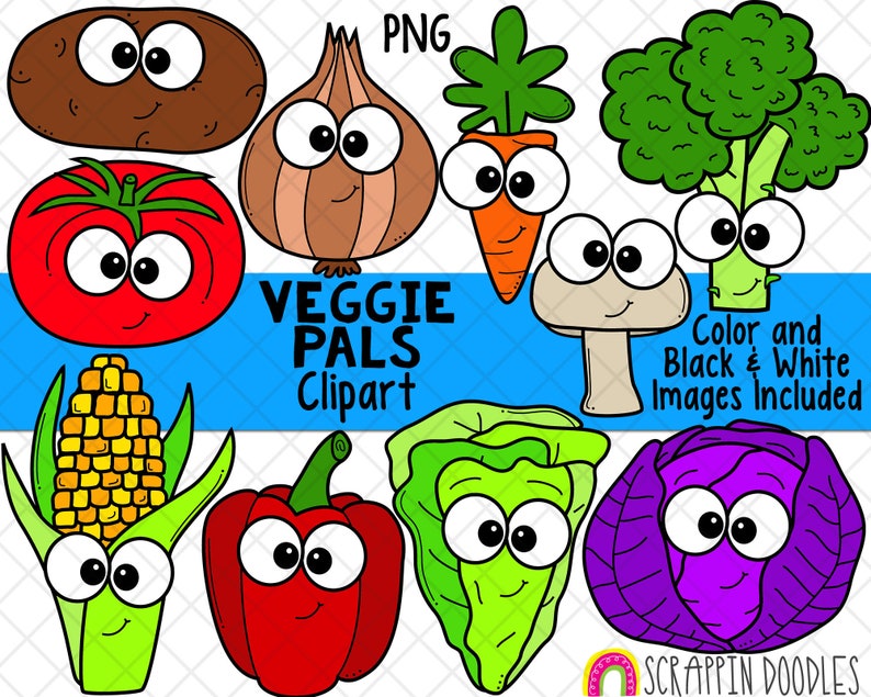 Vegetable Clipart Garden Vegetables Mushroom Clipart Lettuce Red Pepper ...