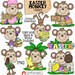 Easter Monkey Clip Art - Jungle Animals - Monkeys With Easter Eggs ...