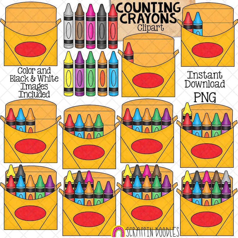 Counting Crayons Clipart - School Counting - Pencils in A Cup ...