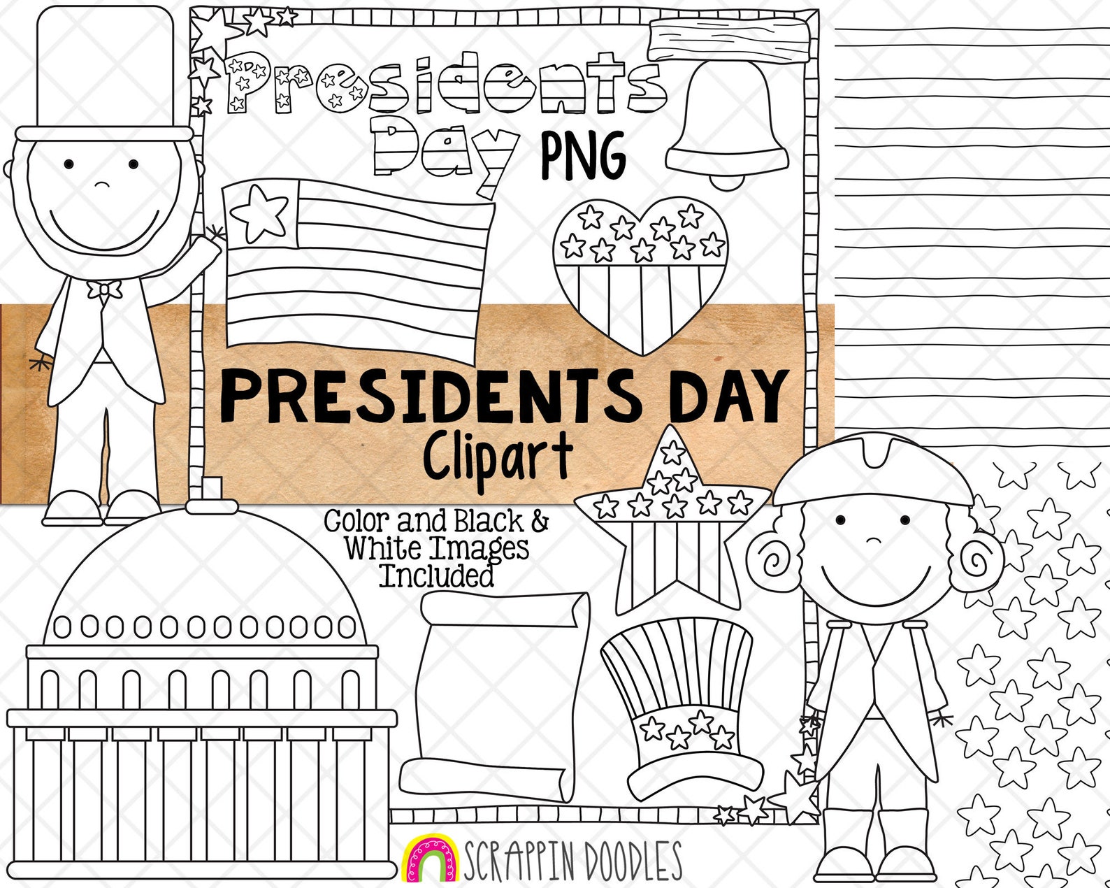 President's Day Clipart Presidents Day Liberty Bell USA Flag Past ...