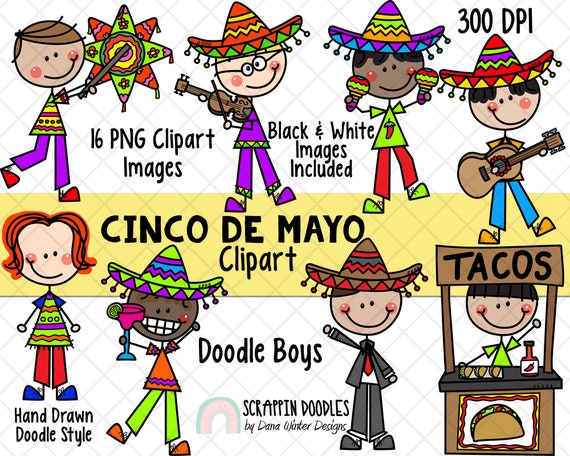Cinco De Mayo Clipart Mexico Fiesta Boys Cinco De Mayo - Etsy