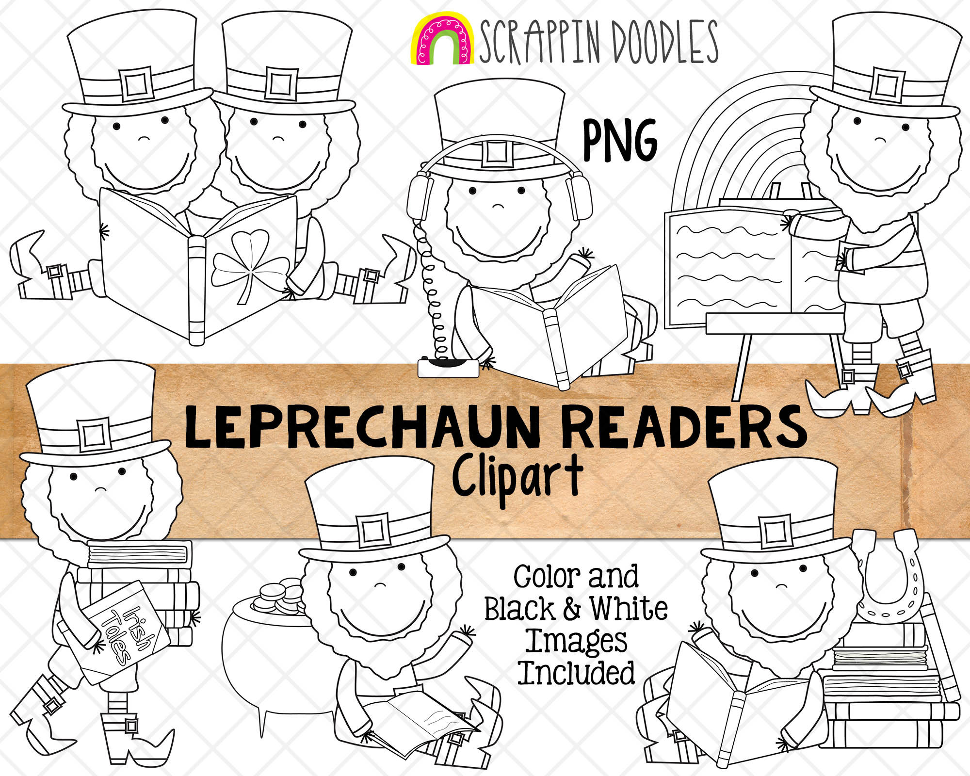Leprechaun Reading Clipart - St. Patrick's Day Book Leprechauns - Irish ...
