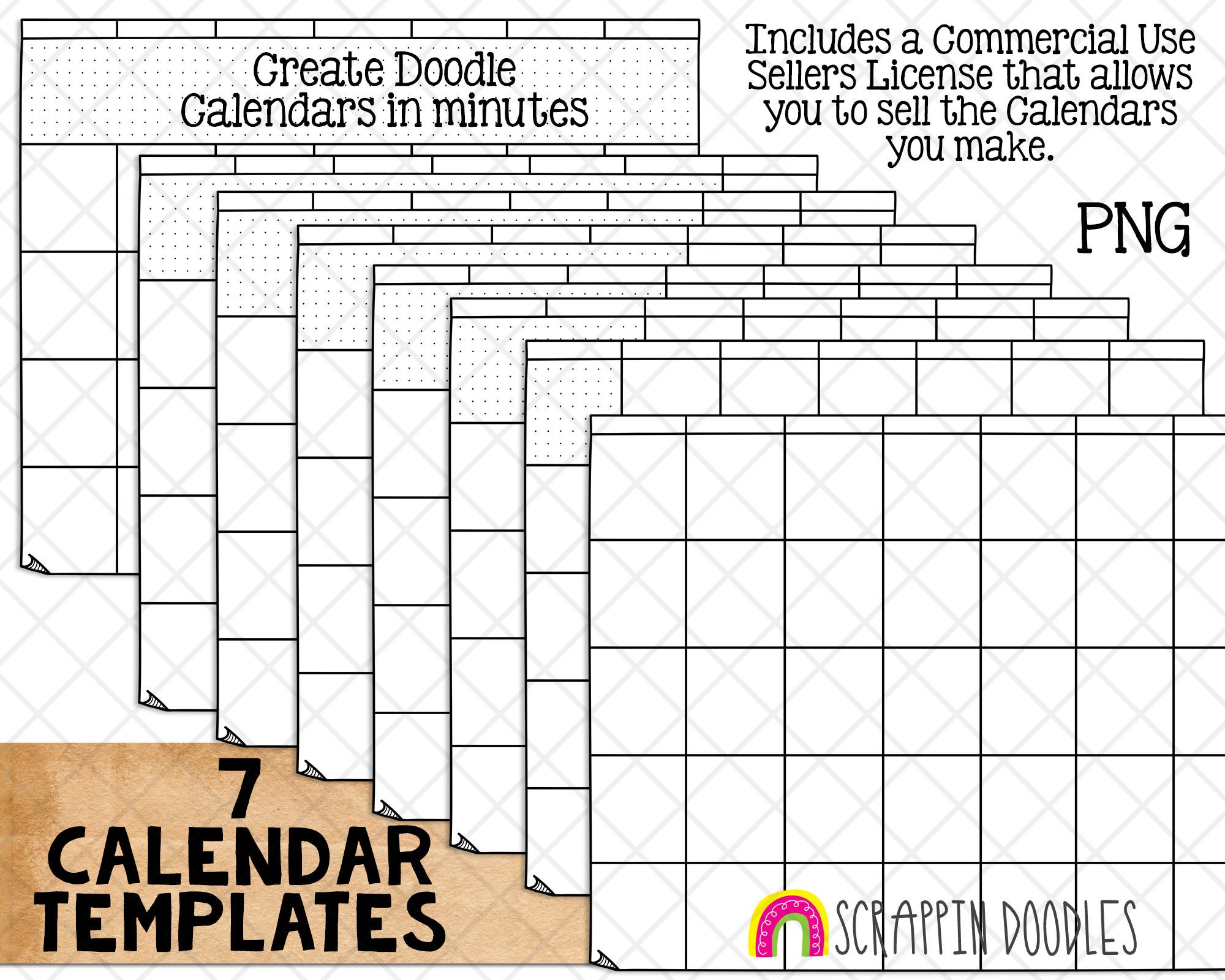 Doodle Calendar Templates Landscape Create Your Own BUJO Doodle Style ...