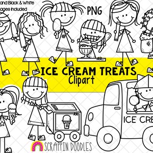 Ice Cream Clipart Doodle Girls Ice Cream Treats Ice Cream Truck Clipart ...