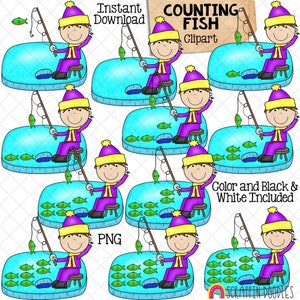 Counting Fish Clipart - Winter Ice Fishing Counting - Seasonal Math ...