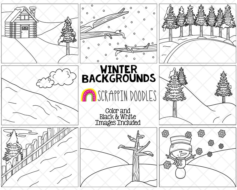 Winter Background Scenes Commercial Use 11 X 8-1/2 Backgrounds - Etsy