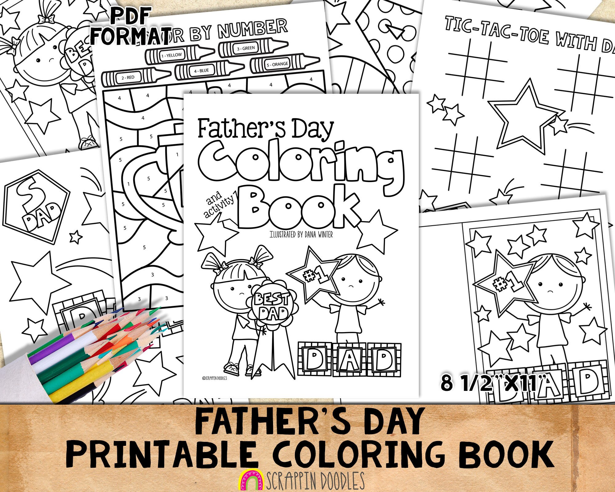 Father's Day Coloring and Activity Book Kids Coloring Pages Printable ...
