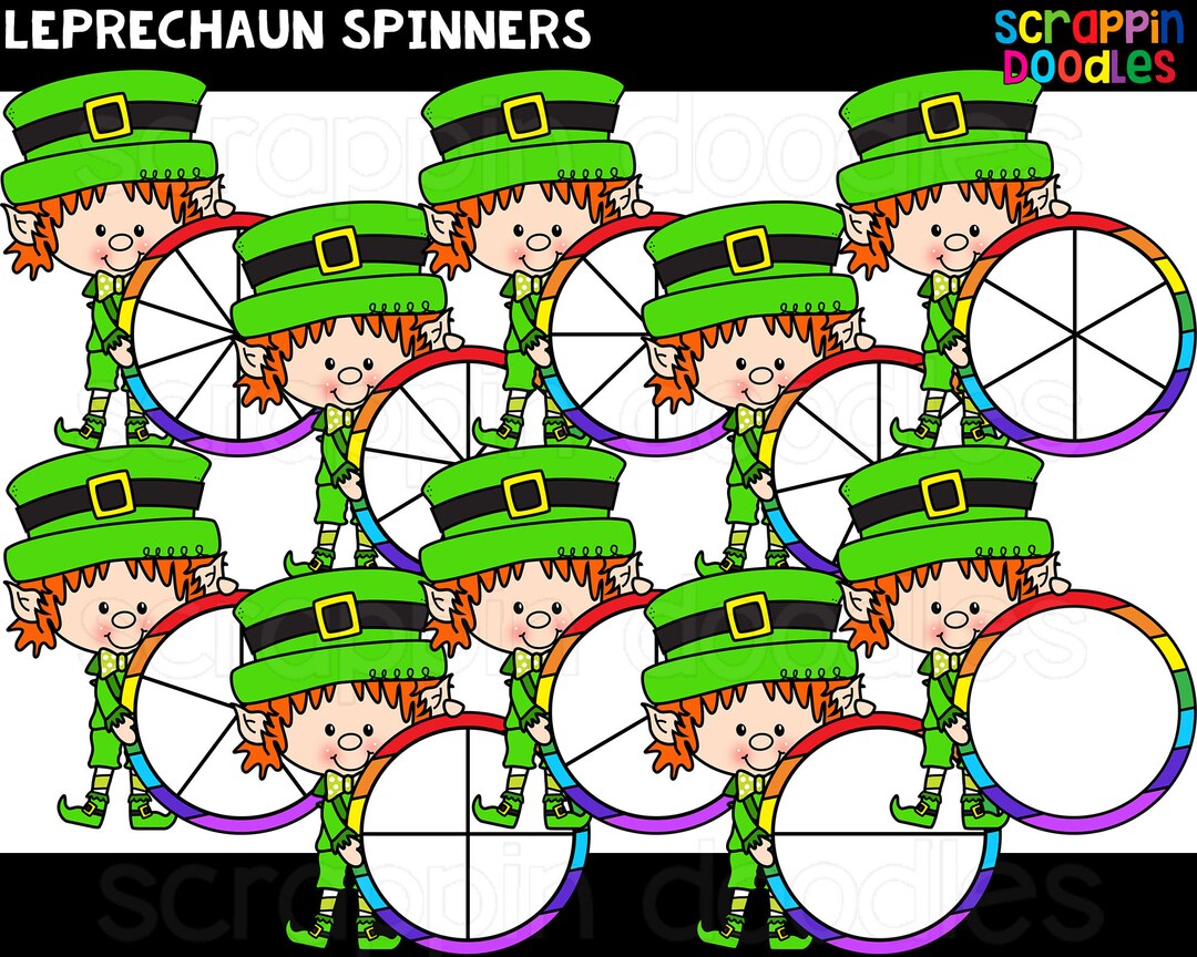 Leprechaun Spinners Clip Art - Cute Commercial Use Clipart - St ...