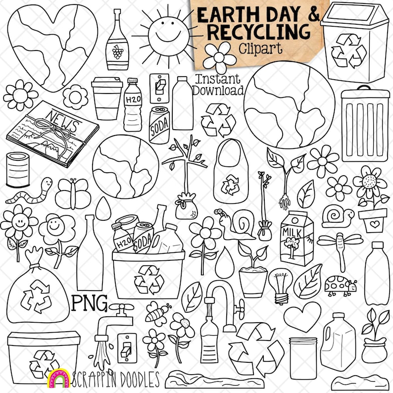 Earth Day Clipart Recycling Clip Art Environmental Reduce Reuse Recycle ...