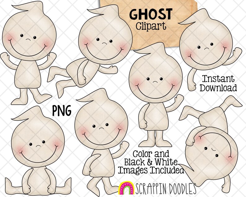 Ghost Clipart Ghost PNG Halloween Graphics Commercial - Etsy
