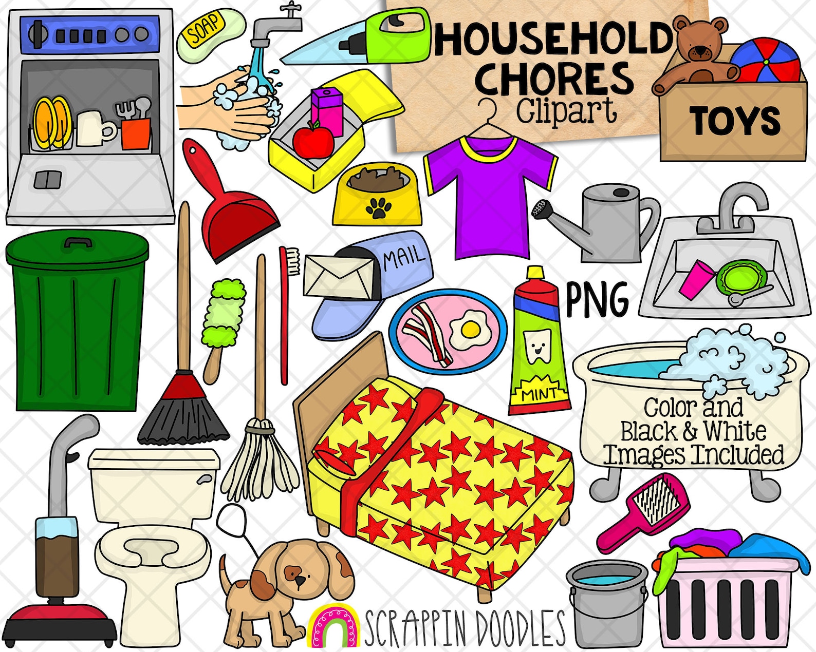 Household Chores Clipart - Doing Chores Clipart - Chore Chart Images ...