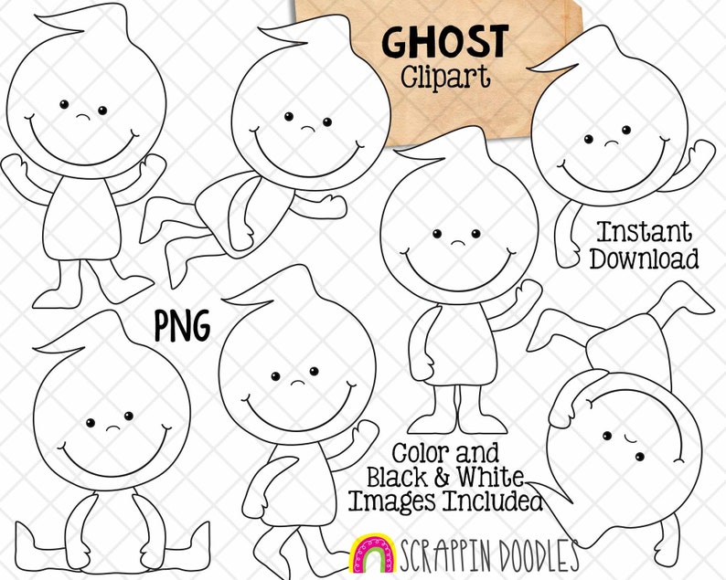 Ghost Clipart Ghost PNG Halloween Graphics Commercial - Etsy