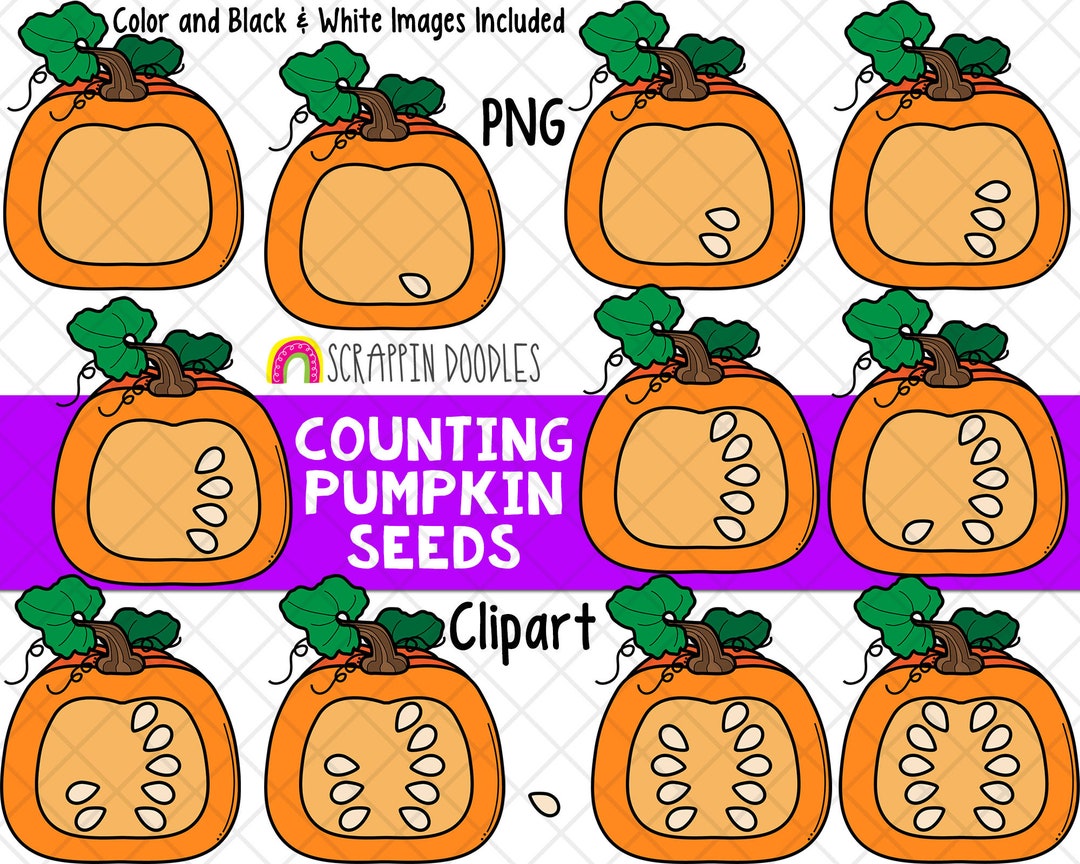 Pumpkin Seed Counting Clipart - Cute Pumpkin Clip Art - Math Pumpkins ...