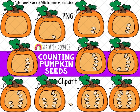 Pumpkin Seed Counting Clipart Cute Pumpkin Clip Art Math - Etsy