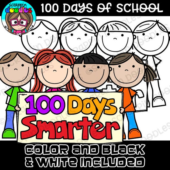 100th Day School Clipart Black And White