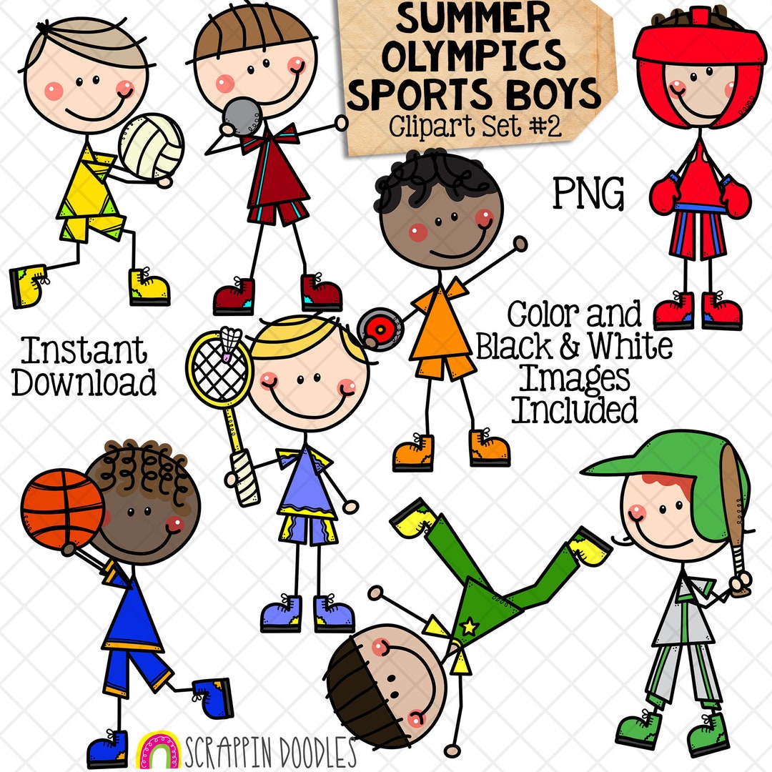 Summer Olympics Sports Boys Clipart Set 2 - Discus - Shot Put ...