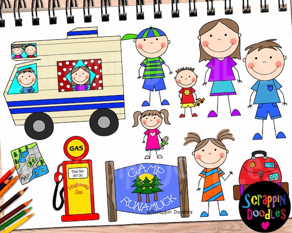 Family Road Trip Clip Art - Etsy