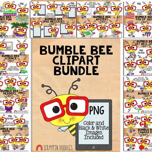 Bumble Bee Clipart Bundle - Commercial Use - Sublimation - Hand Drawn ...