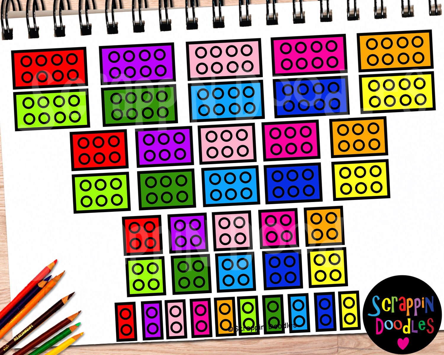 Building Blocks Clipart scrappin Doodles Clipart - Etsy