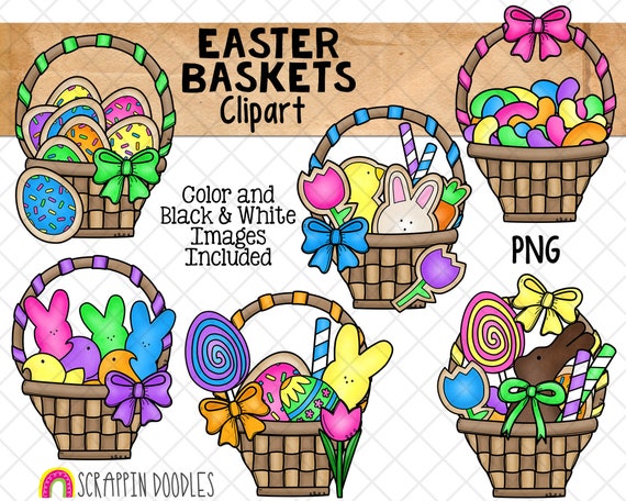 Easter Basket Clipart Easter Candy Basket Sublimation | Etsy