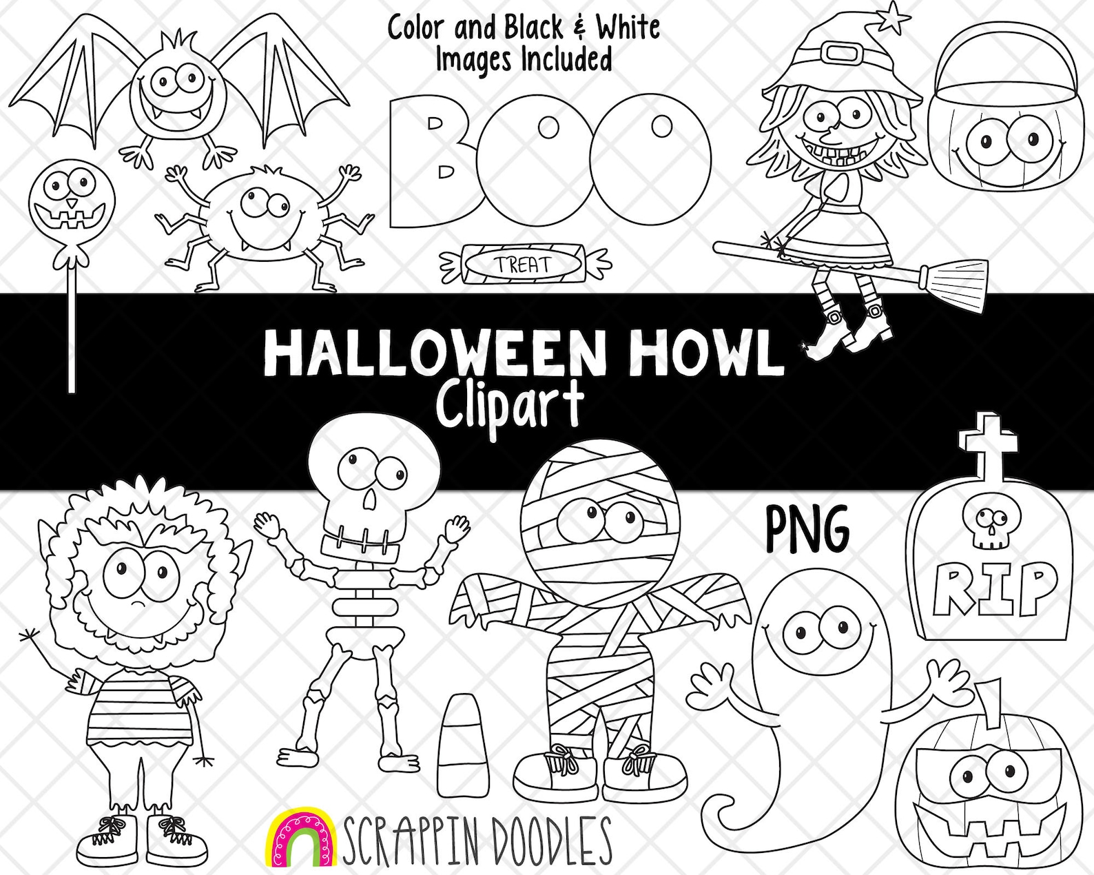 Halloween Howl Clip Art Halloween Graphics Werewolf Clipart Mummy ...