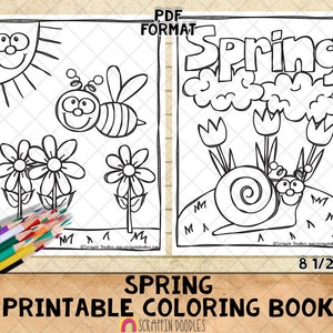 Spring Coloring Book - Kids Printable PDF Coloring Pages - Print on ...
