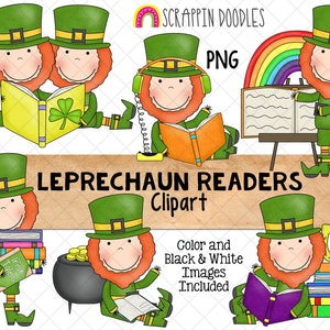 Leprechaun Clip Art Bundle - St Patrick's Day School Leprechauns - Pot ...