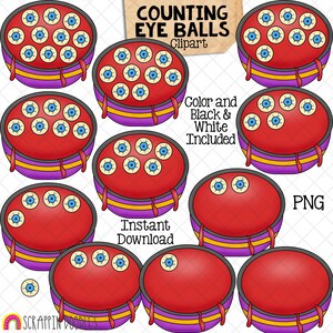 Halloween Counting Clipart Bundle Bats Skeleton Bones Eyeballs Ghosts ...